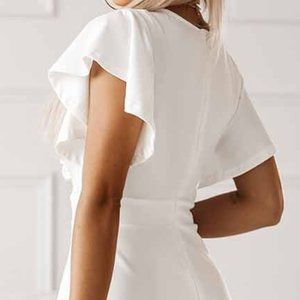 SYNZ | Dresses | Flutter Sleeve Surplice Midi Dress | Poshmark